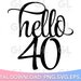 Cake Topper Svg, Hello 40 Cake Topper Svg, Birthday Cake Topper SVG ...