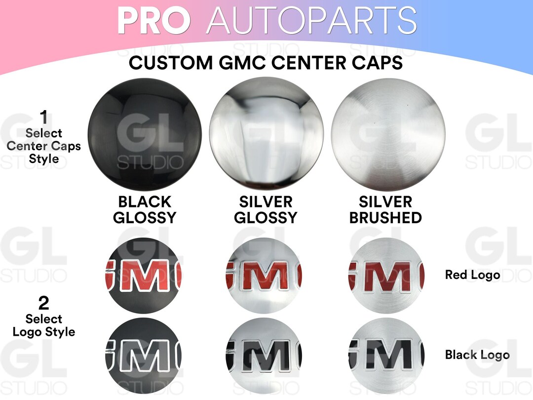4 Pcs GMC Wheel Center Caps 83mm Sierra Yukon Denali, GMC Center Caps ...