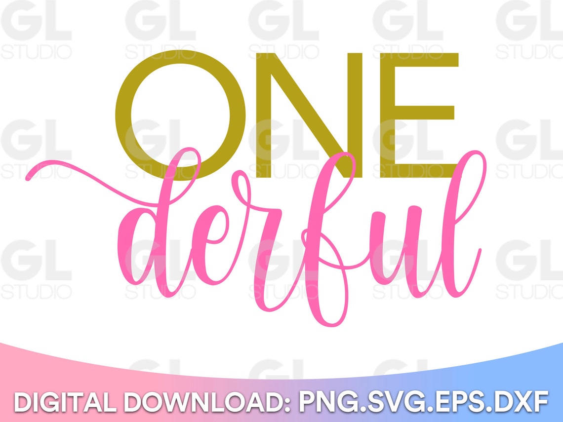 One Derful SVG Girl's First Birthday SVG First Birthday - Etsy