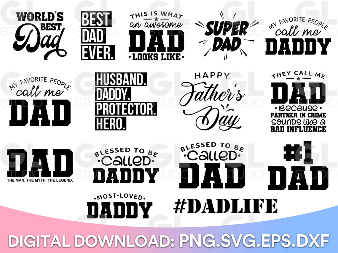 Dad SVG Dad SVG Bundle Father's Day Svg Dad Bundle - Etsy