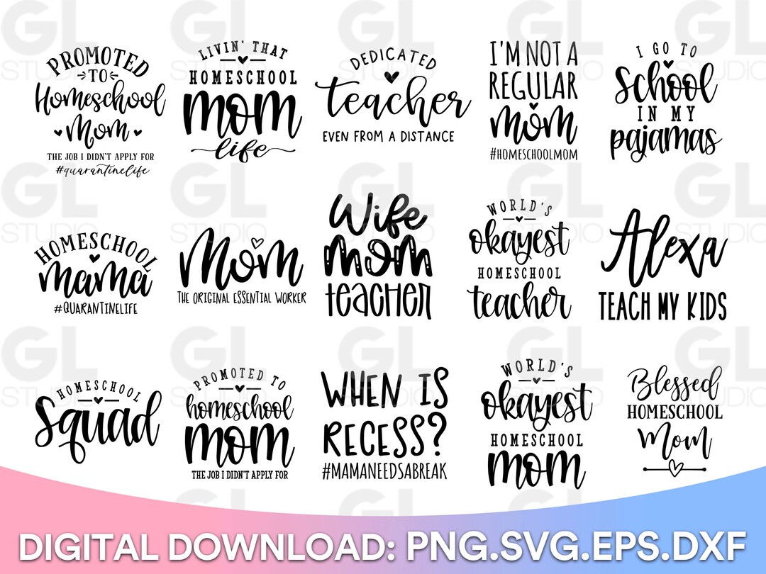 Homeschool Bundle, Homeschool SVG Bundle, Quarantine Svg, Quarantine ...