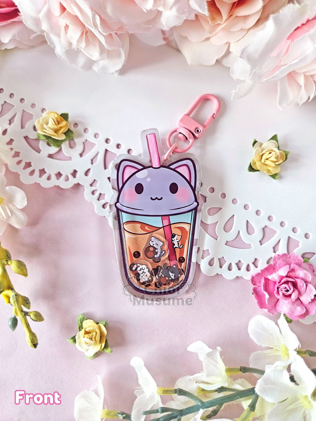 Cute Kawaii Bubble Tea Boba Cat Shaker Charms I Cute Cats I Single ...