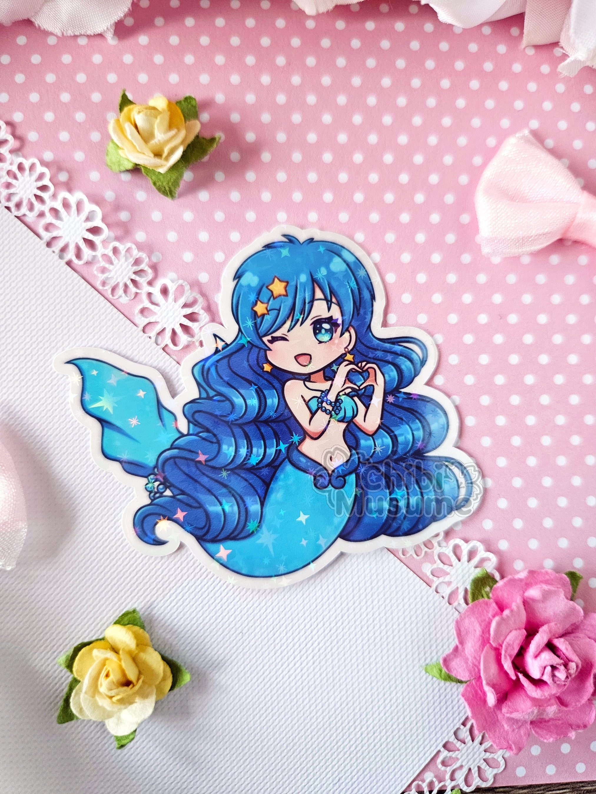 Mermaid Melody Pitchi Pitchi Pitch Glossy Holographic Water Resistant ...