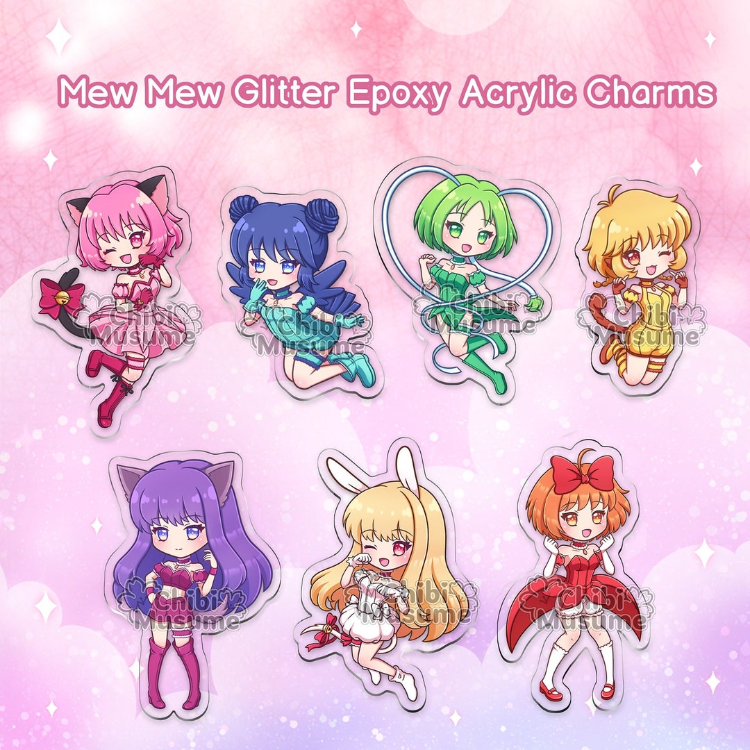 Tokyo Mew Mew Acrylic Keychain Charm I Double-sided Print I Glitter ...