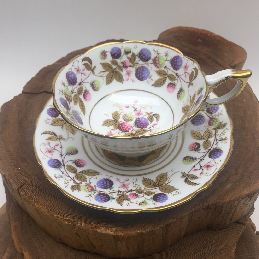 Cup and Saucer Royal Stafford Collection Golden Bramble Bone China Made ...