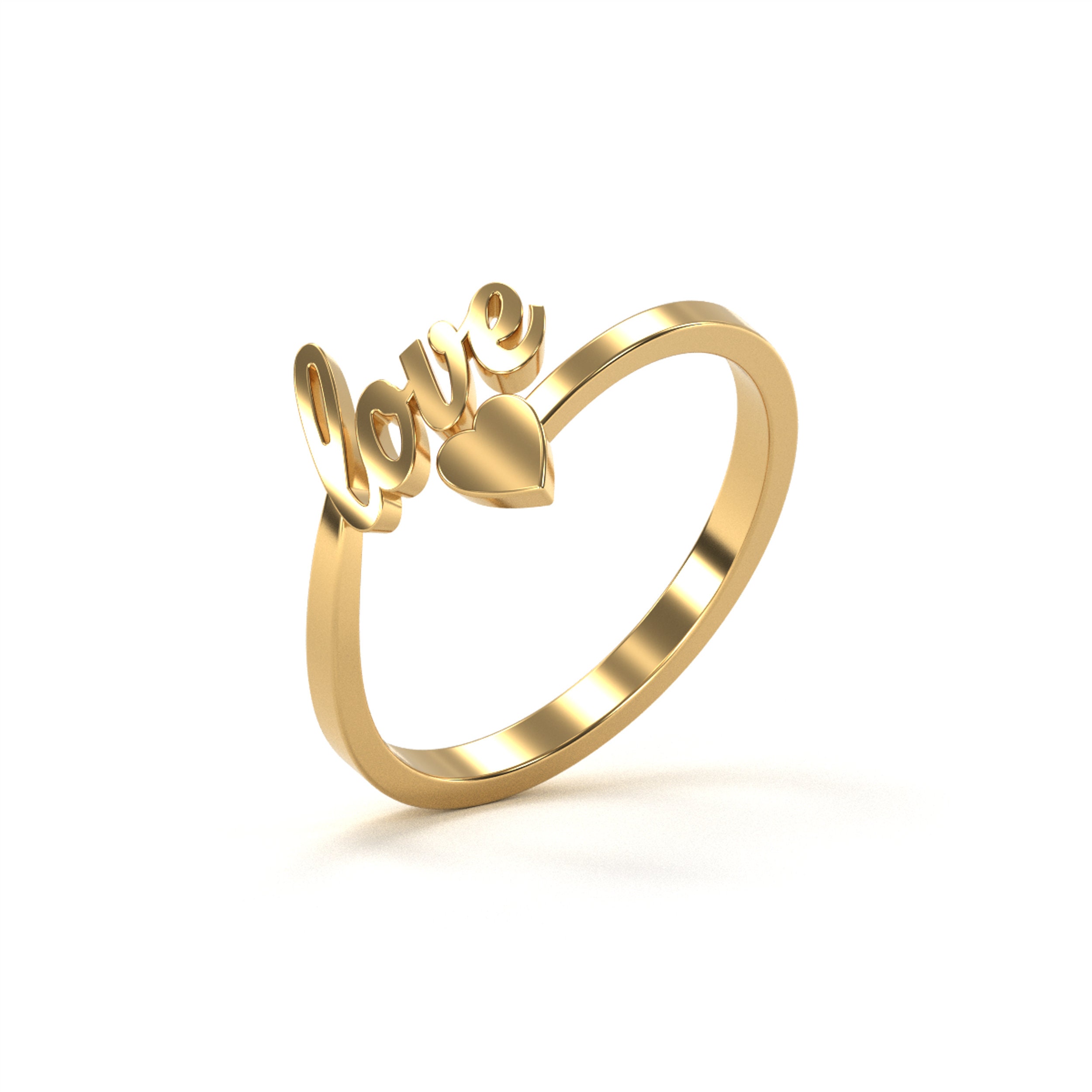 Love Word Ring/ Adjustable Solid Gold Ring/ Promise Ring/ Love - Etsy UK