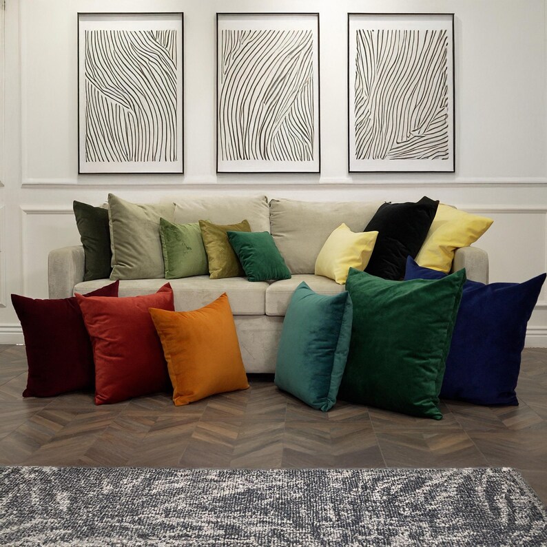 Matte Velvet Cushion Covers: 70 Color Options, Set of 2 - Etsy
