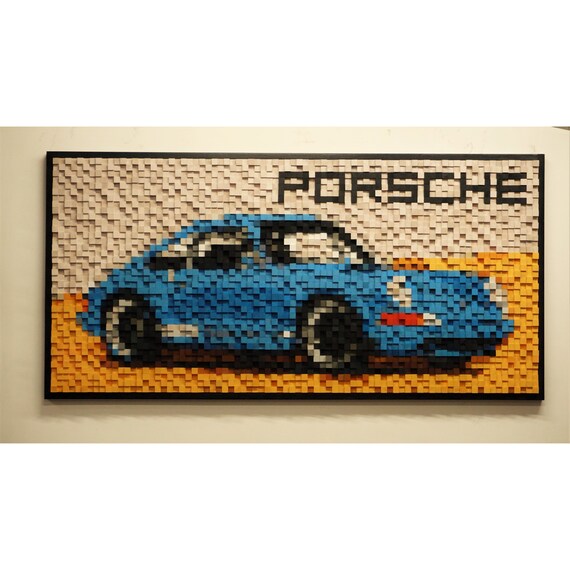 Porsche Wall Art Wood Pixel Art Porsche Poster Apartment | Etsy Canada