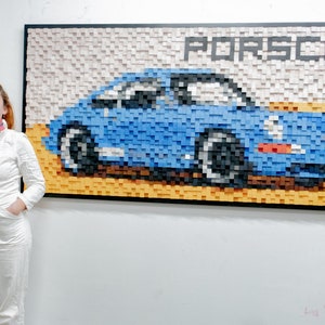 Porsche Wall Art Wood Pixel Art Porsche Poster Apartment | Etsy Canada