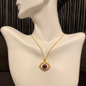 Realistic Eye Necklace- Eye Jewelry- Halloween Jewelry- Handmade ...