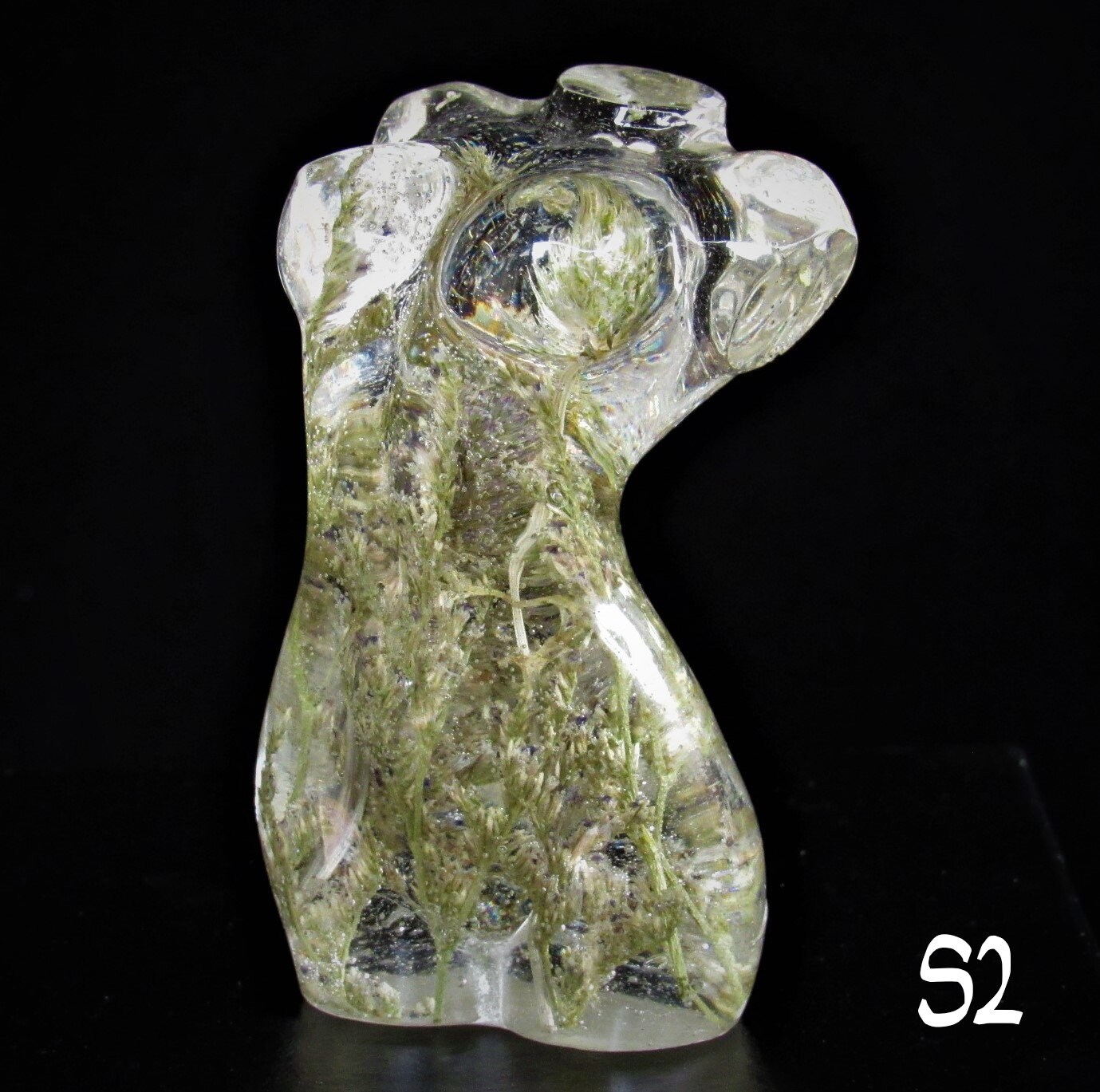 Real Dried Flowers Epoxy Resin Female Body Statues - Etsy