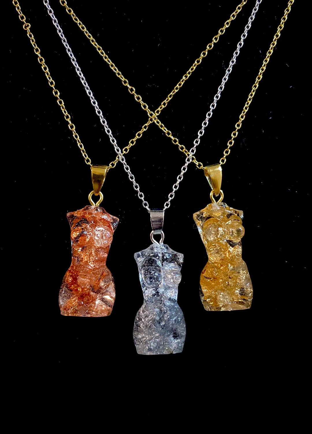 Epoxy Resin Female Body Necklace - Etsy