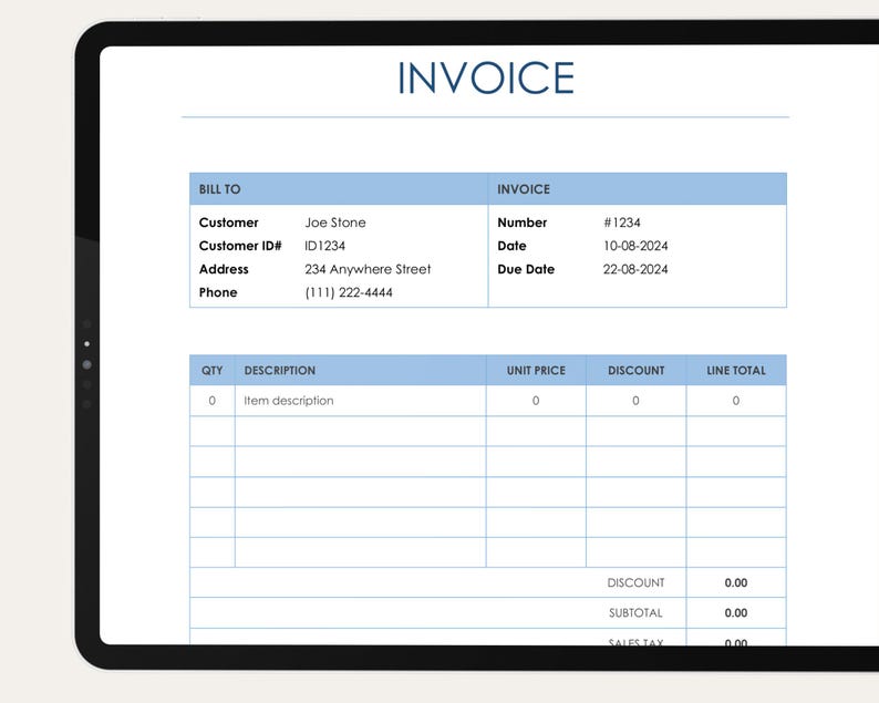 Invoice Template - Editable Microsoft Word Minimalist Billing Template ...