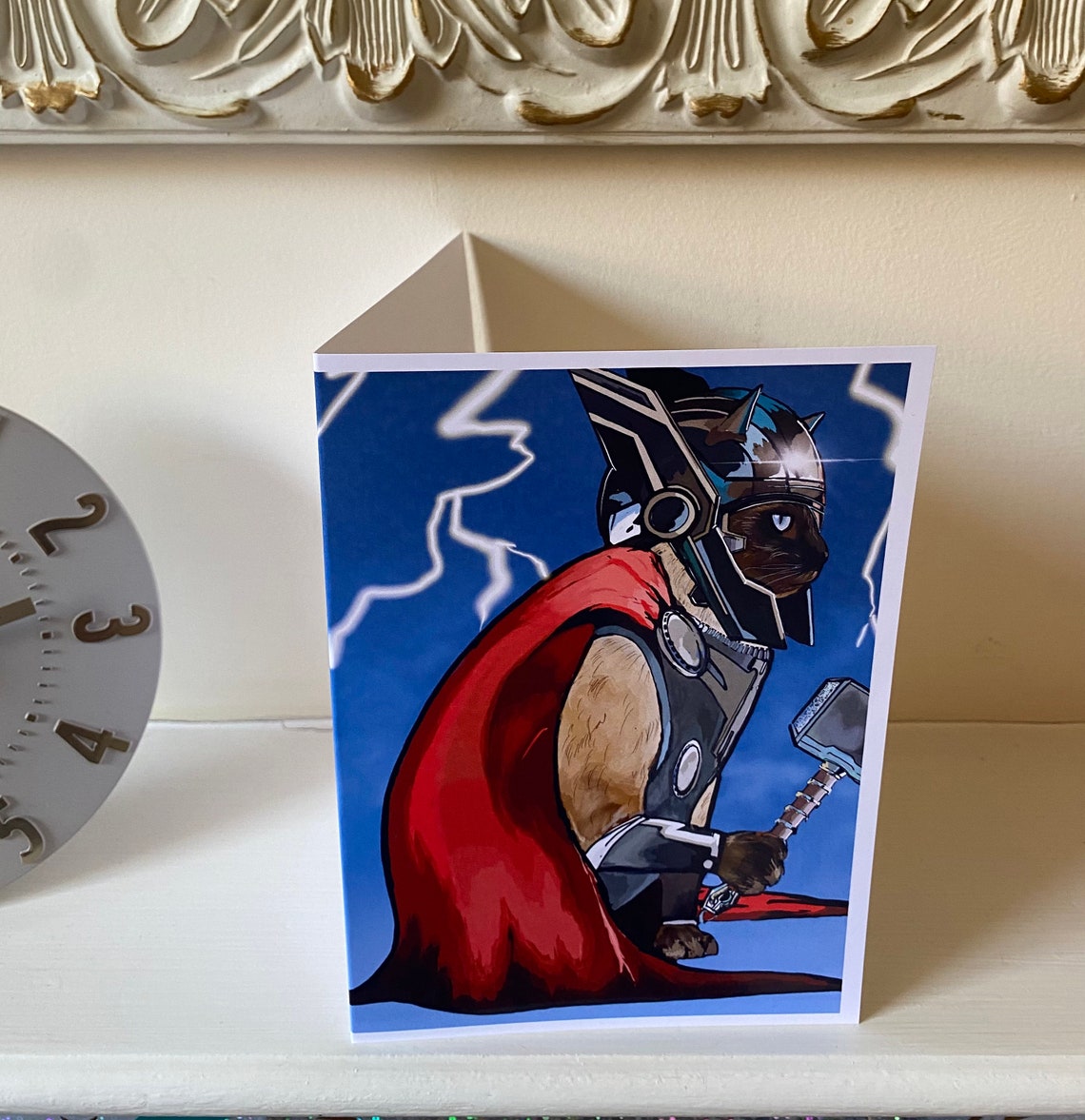 Thor Cat Greeting Card & A4 Print | Etsy