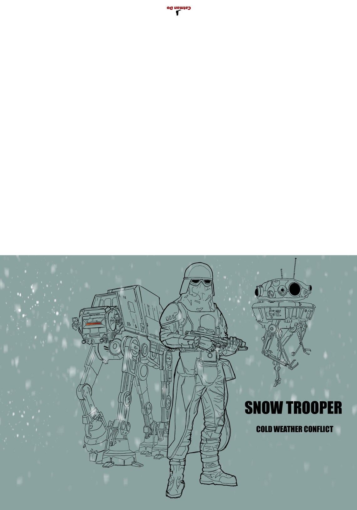 Star Wars Snow Trooper Greeting Card or A4 Print - Etsy