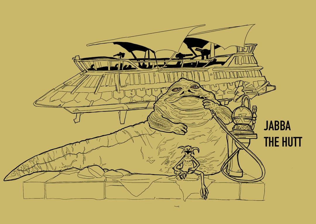 Jabba the Hutt Greeting Card or A4 Print - Etsy