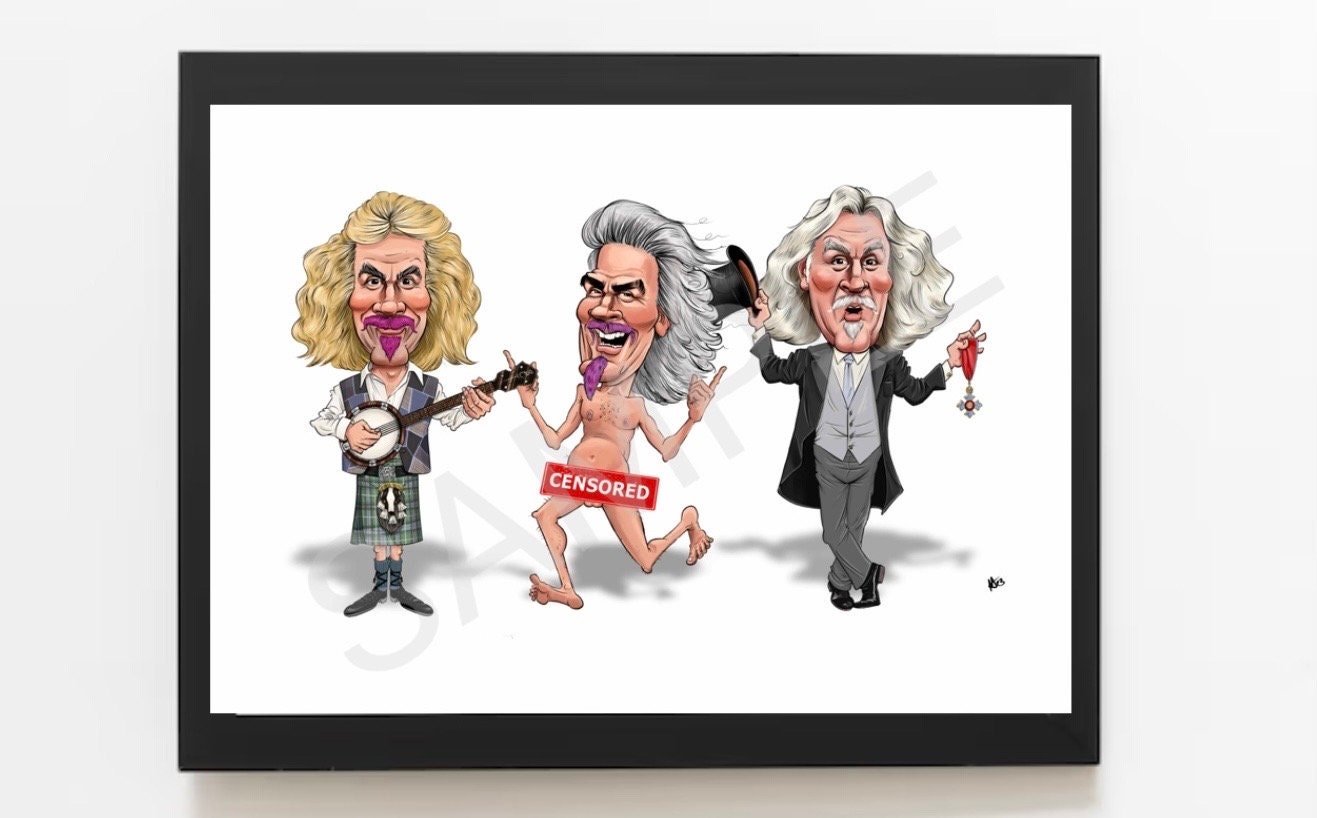 Billy Connolly through the Years Cartoon Caricature Collection - Etsy