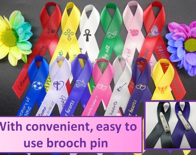 Forget Me Not Personalised Funeral Favours Uk. Memorial Ribbons ...