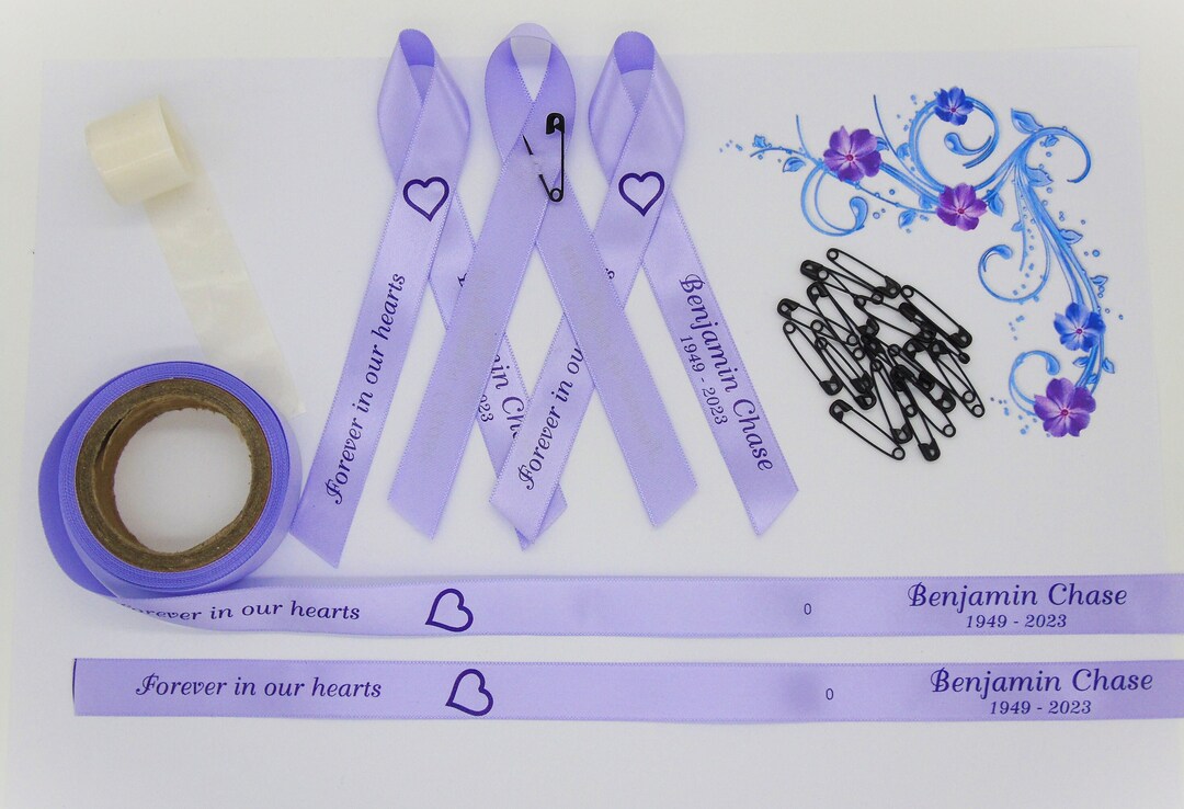 Value Personalised Memorial / Funeral Ribbons, From 37p per Ribbon Self ...
