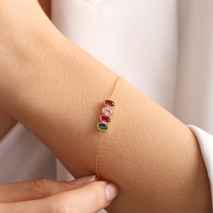 Family Birthstone Bracelet, Multiple Birthstone Bracelet, Custom ...