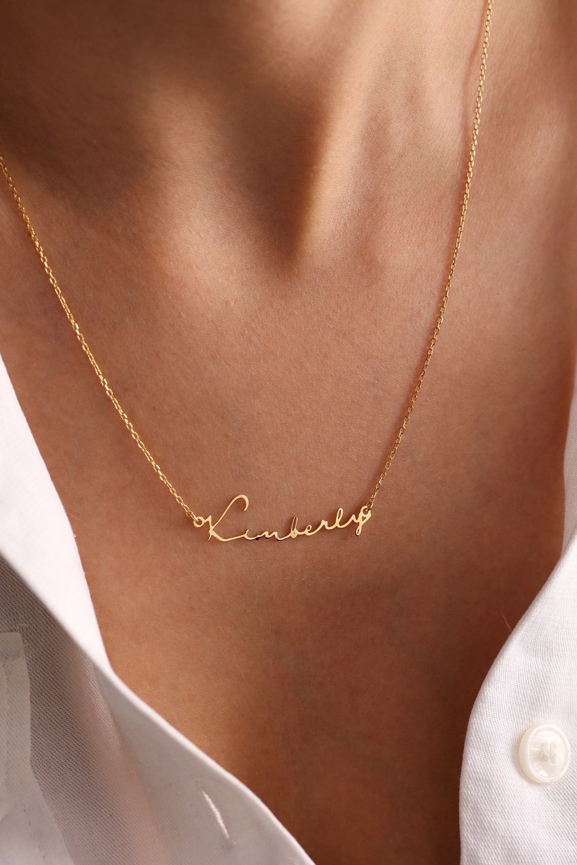 Personalized Handwriting Necklace, Custom Necklace, Dainty Name ...