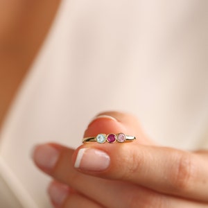 Custom Birthstone Ring, Family Birthstone Ring, Personalized Ring ...