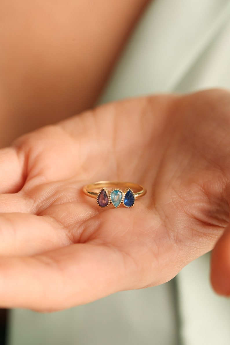 Family Birthstone Ring Custom Birthstone Ring Personalized - Etsy