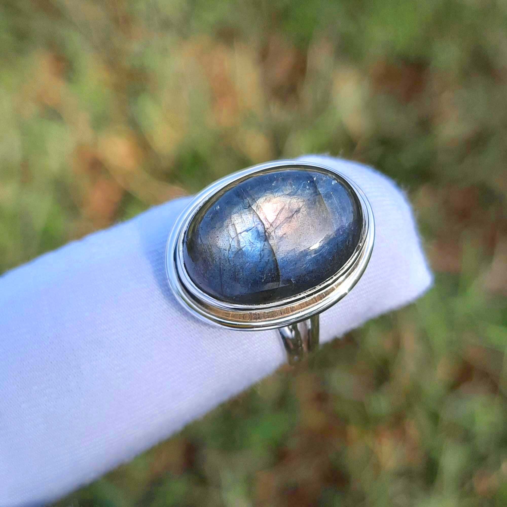 Purple Labradorite Ring Gemstone Ring Labradorite Silver - Etsy UK