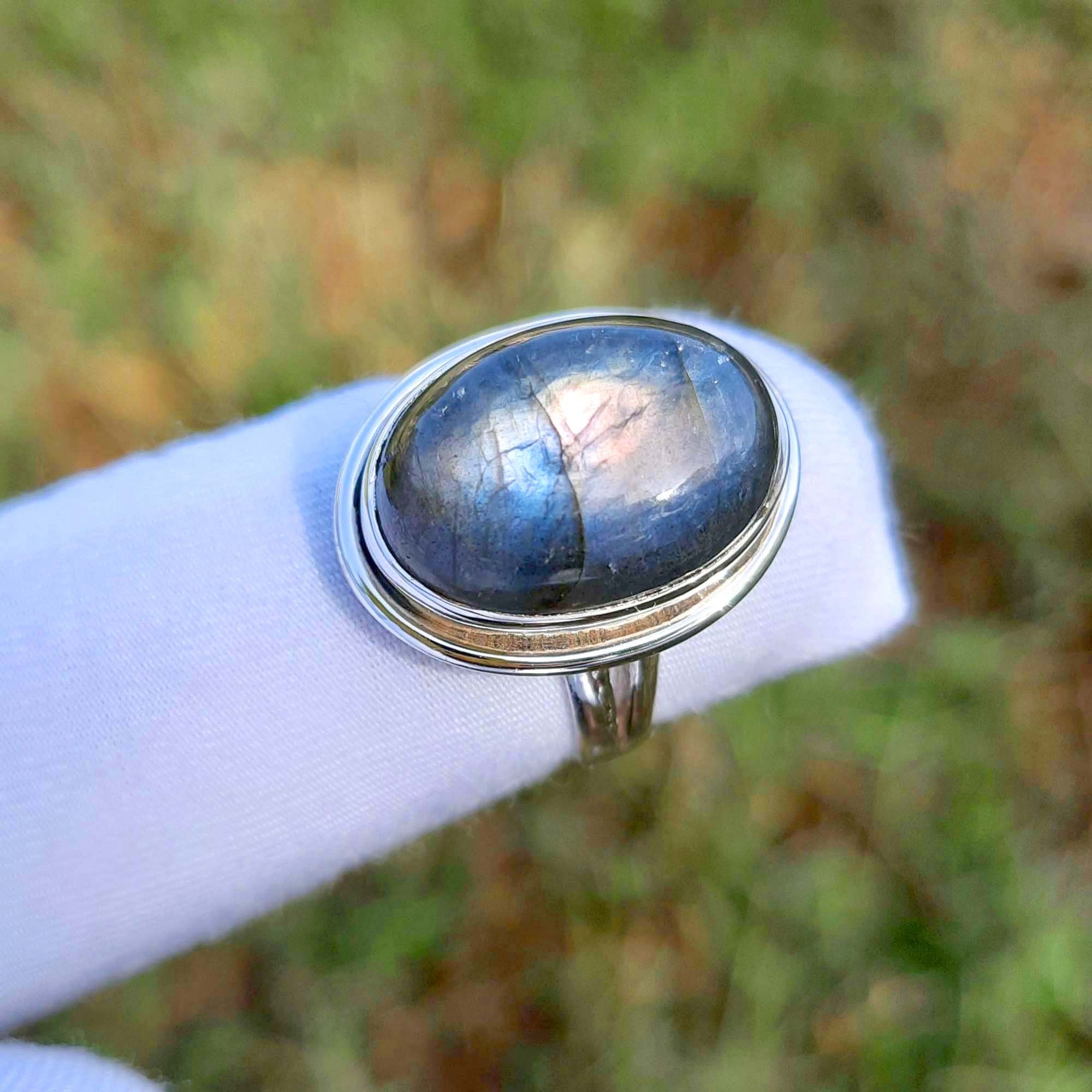 Purple Labradorite Ring Gemstone Ring Labradorite Silver - Etsy UK