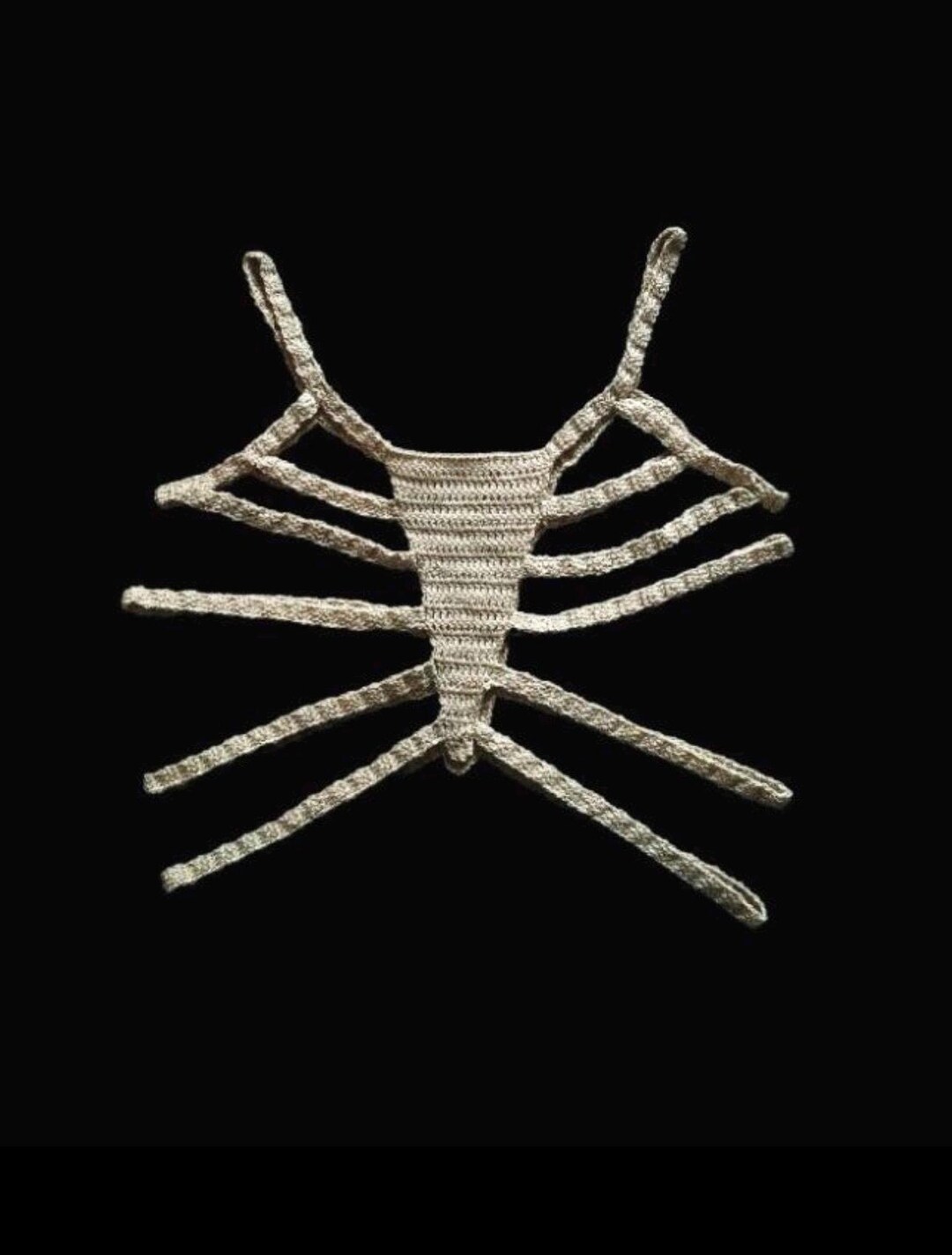 Crochet Skeleton Top, Rib Cage Corset, Grunge Fairycore Goth, Skull Top ...