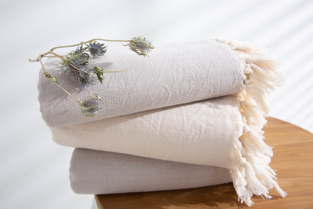 Single Turkish Cotton Throw Blanket, Throw Cotton Blanket, Blanket ...