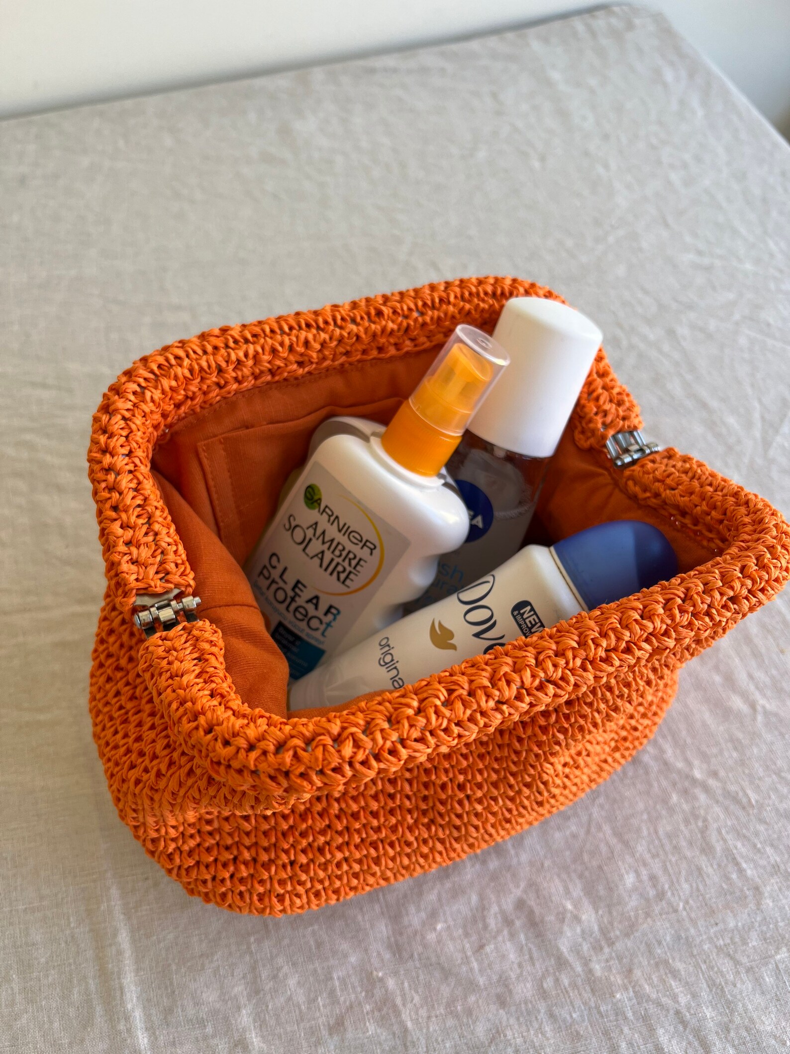 Orange Straw CLUTCH, Raffia Clutch, Orange Hand-knitted Clutch, Crochet ...