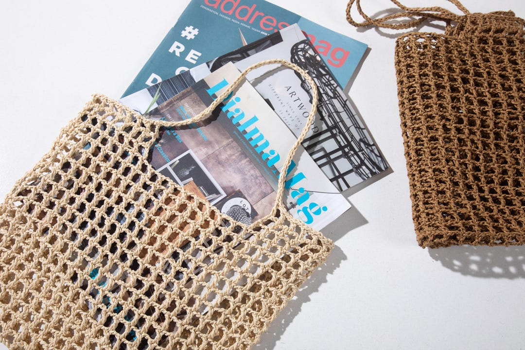 Straw Small Beach Bag, Handmade Beach Tote Bag, Straw Market Bag ...