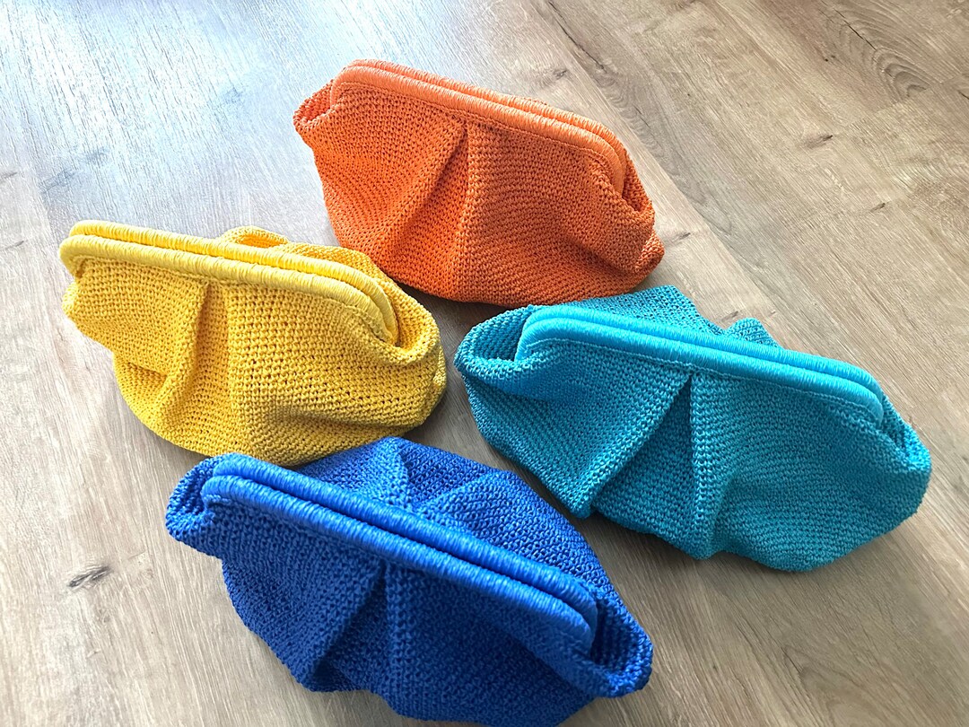 Summer Large Straw Clutch, Oversized Raffia Clutch, Yellow Summer Bag ...