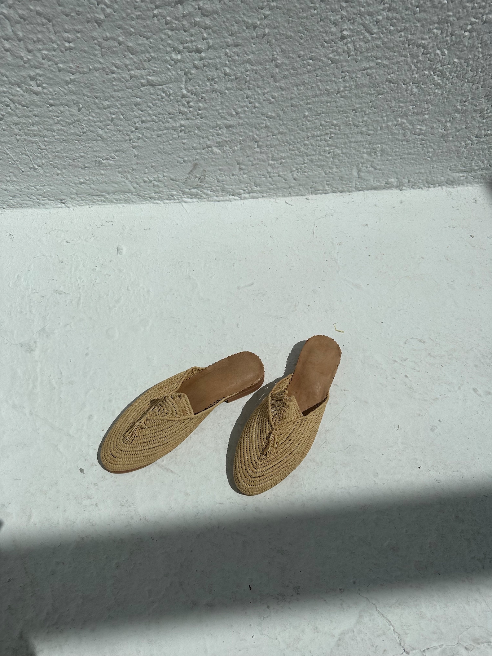 Boho Raffia Slippers, Straw Flat Sandal, Handwoven Slipper, Boho ...