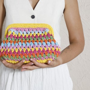 Colorful Raffia Beach Clutch, Summer Crochet Clutch BAG, Colorful ...