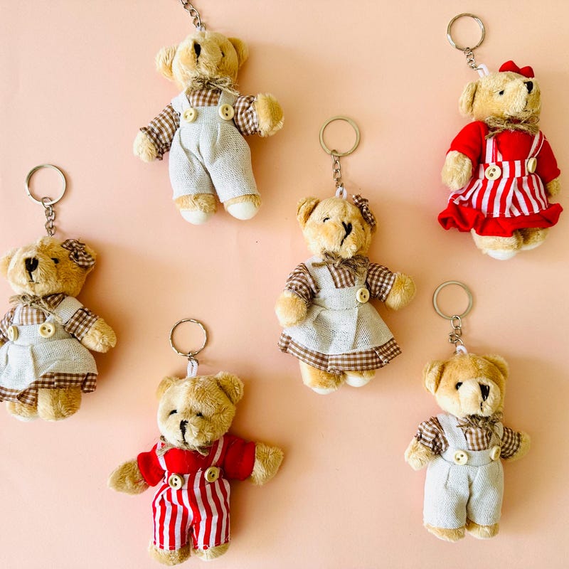 Teddy Bear Keychain - Etsy