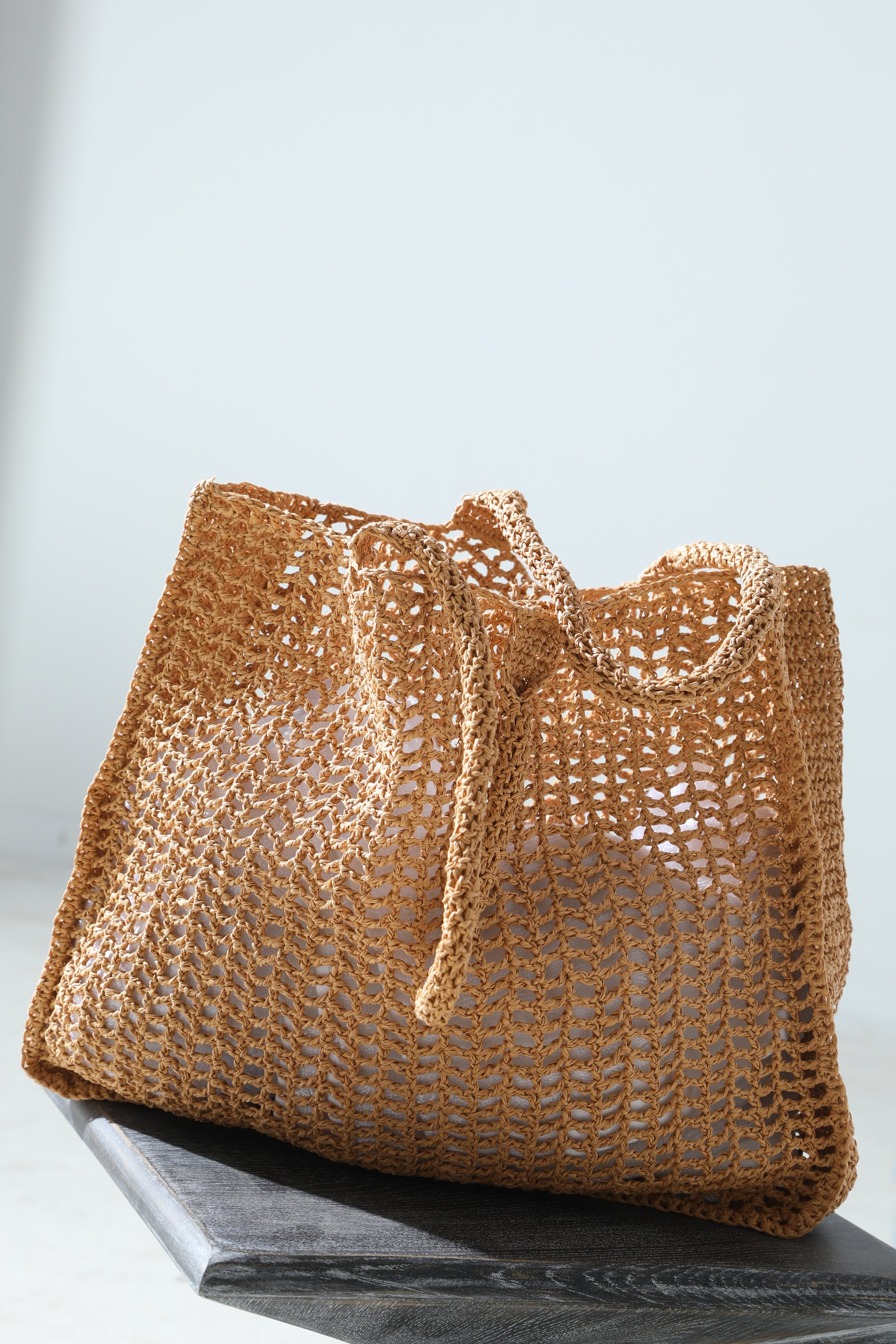 Raffia Beach Tote, Handknit Beach Raffia Bag, Boho Purse Bag, Raffia ...