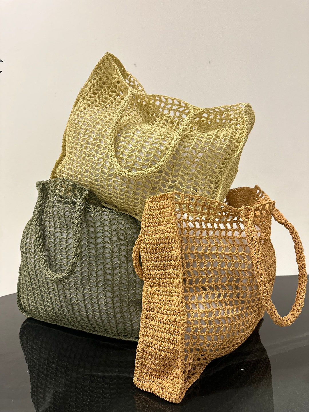 CAGE Shoulder Raffia Tote, Beach Raffia Bag, Boho Purse Strap Bag ...