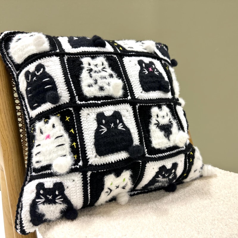 Many Cat Granny Square - Etsy