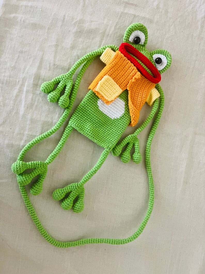 Frog Crochet Phone Bag Fun Phone Pouch Cute Frog Phone - Etsy