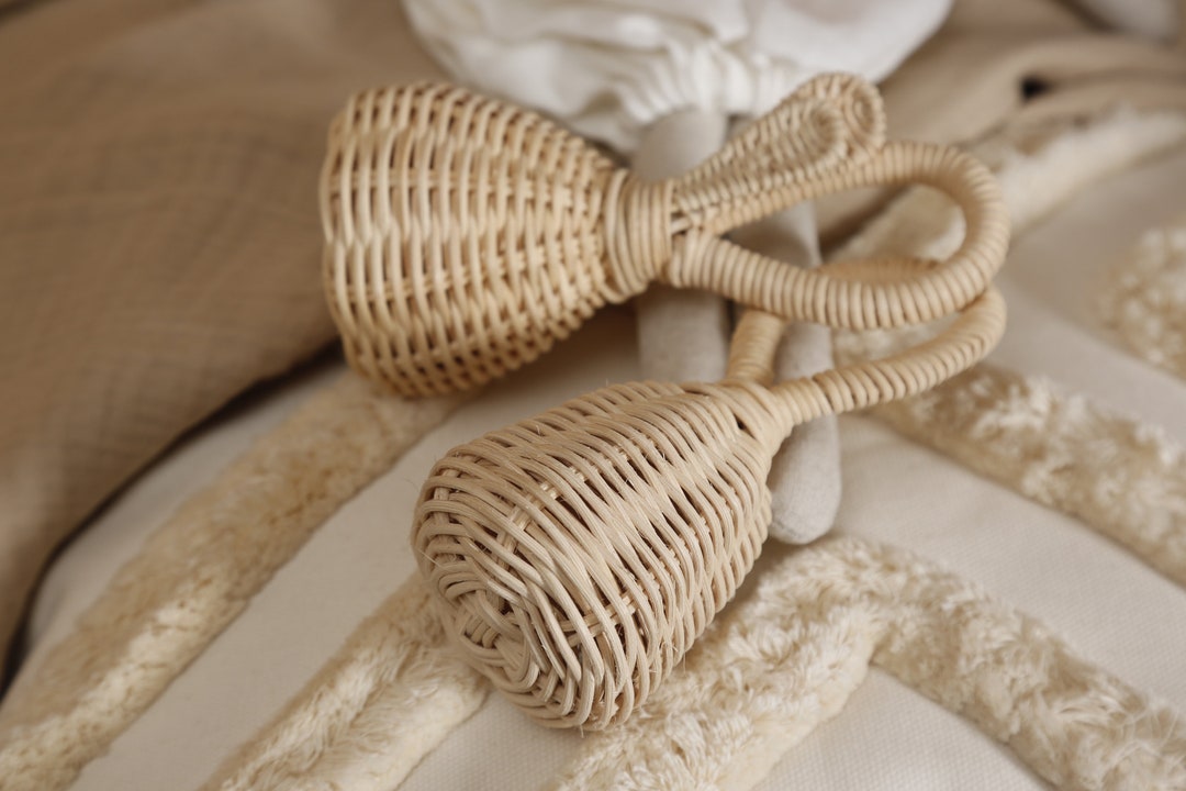 RATTAN RATTLE, Baby Natural Rattle, Bamboo Bell Toy, Rattan Kids Toy ...