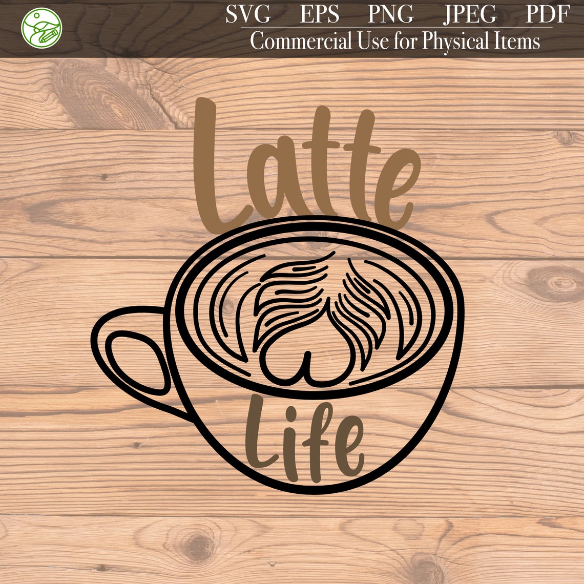 Latte Coffee Design Download. SVG Cut File for Cricut/silhouette. PNG ...