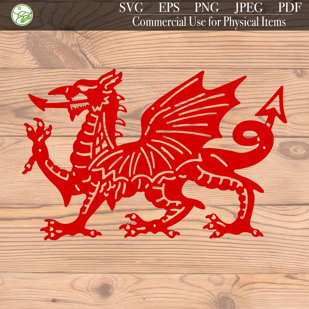 Welsh Dragon Design Download. SVG Cut File for Cricut/silhouette. PNG ...