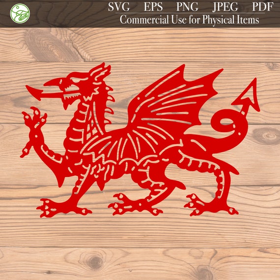 Welsh Dragon Design Download. SVG Cut File for | Etsy