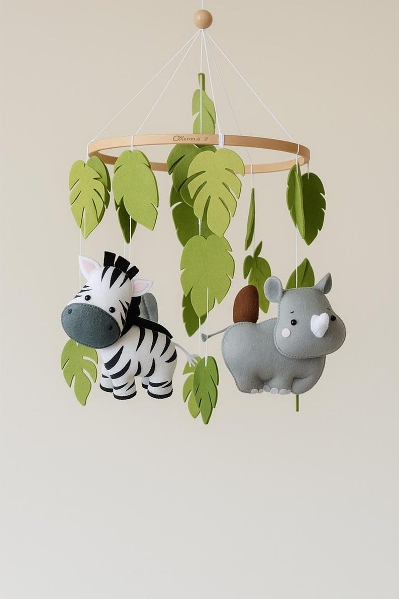 Musical Crib Mobile: Felt Sea Animals, Rabbit & Stars - Etsy