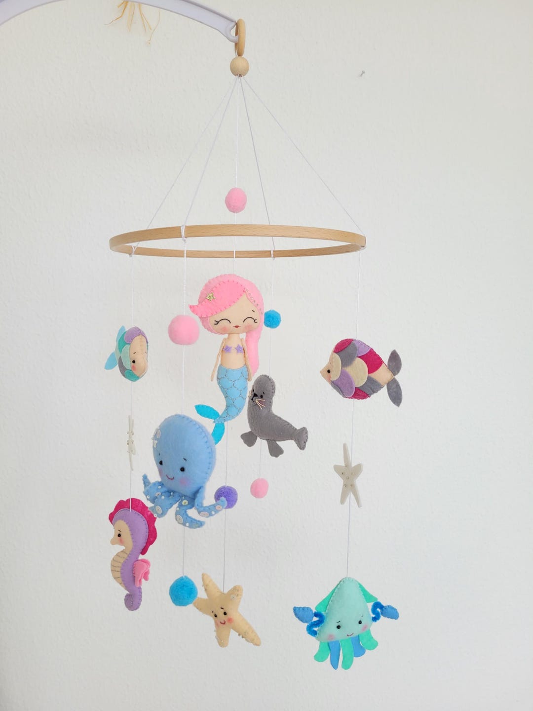 Handmade Mermaid Baby Mobile: Sea Life Crib Toy, Nursery Decor - Etsy