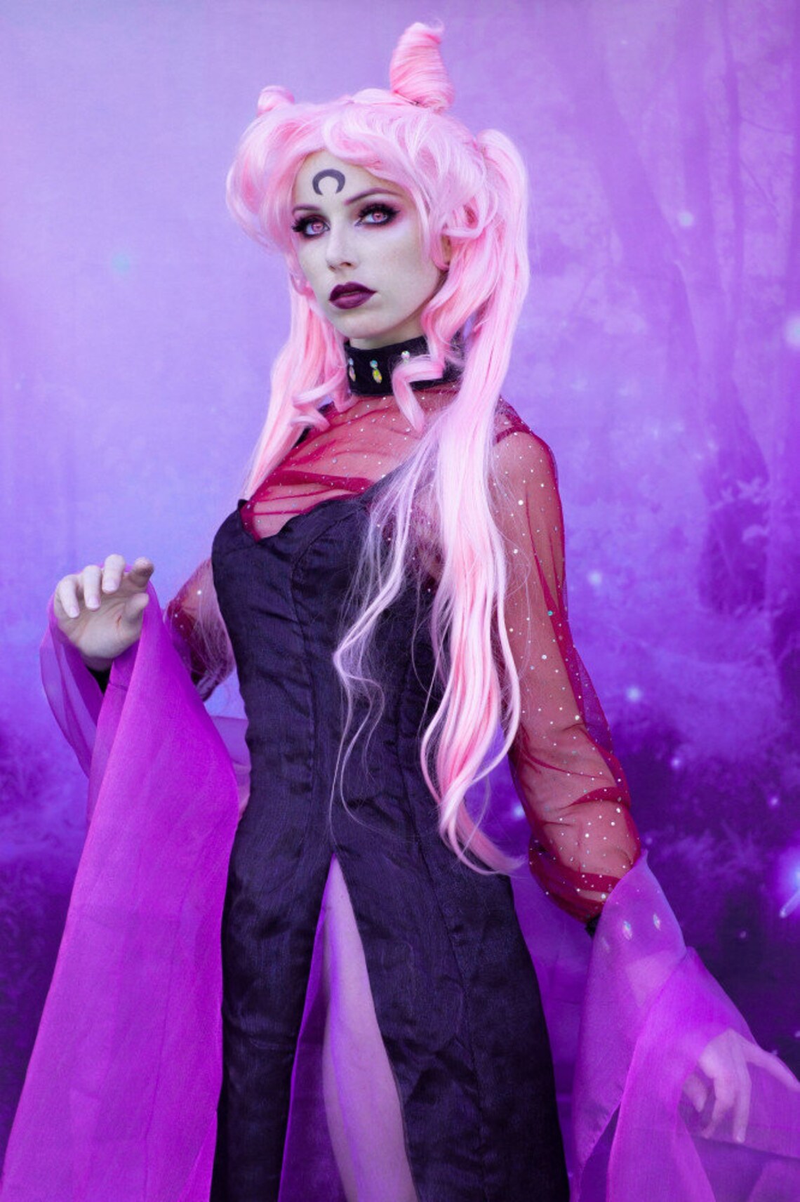 Sailor Moon Goth Black Lady Chibiusa Tsukino Cosplay Costume Etsy