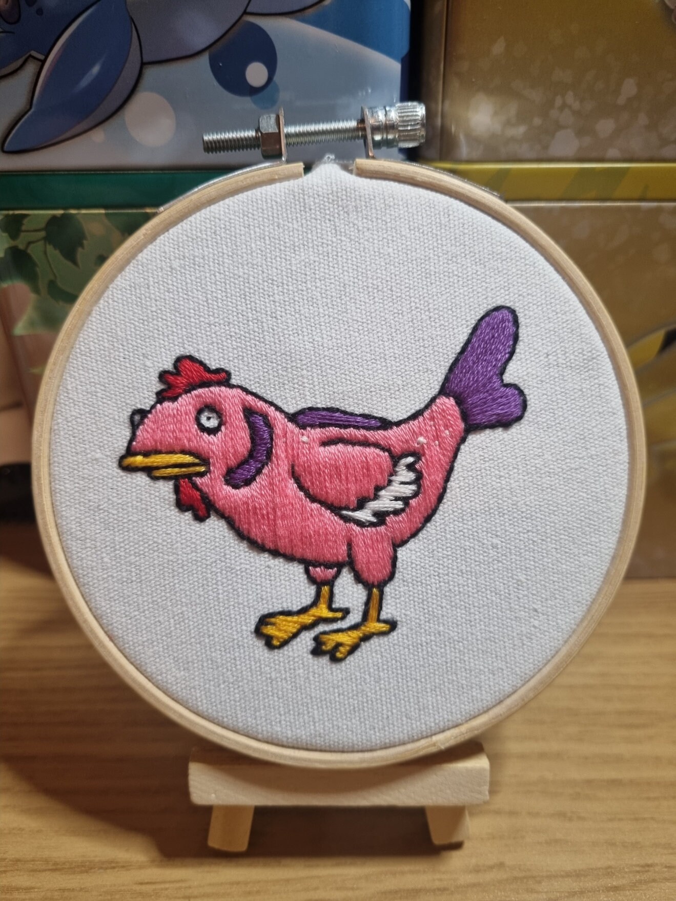 Futurama Chicken-salmon Hand Embroidery. 4inch Hoop - Etsy
