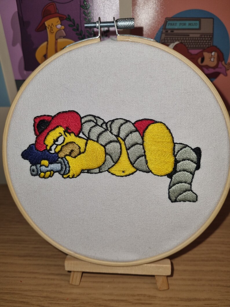 Homer Simpson Boudoir Photoshoot Hand Embroidery. 6inch Hoop. - Etsy